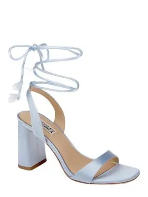 Badgley Mischka Westminster Ankle Wrap Sandal - Aqua Satin