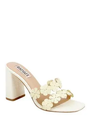 Badgley Mischka Webster Floral Slide Sandal Lime Leather