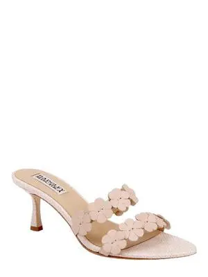 Badgley Mischka Watertown Pointed Toe Slide Sandal - Blush Leather