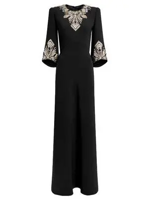 Jenny Packham Ice Cascade Embellished Gown Liquorice