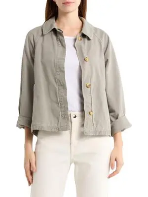 Marine Layer Olivia Crop Cotton Jacket - Shadow