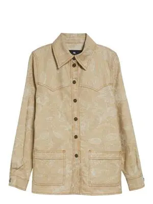 Etro Floral Denim Button-up Shirt - Multicol On Beige Base