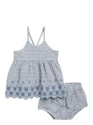 RYLEE + CRU Zenni Linen Blend Tank & Bloomers Set - Marine