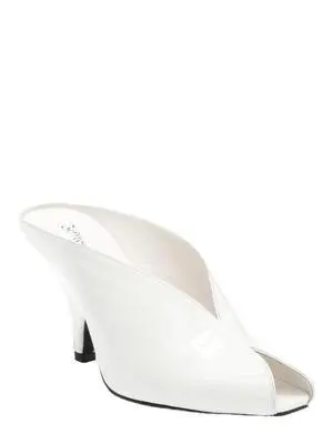 Jeffrey Campbell Parler Peep-Toe Mule White Patent
