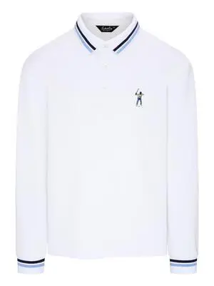 EASTSIDE GOLF Premium Midweight Long Sleeve Polo - Bright White