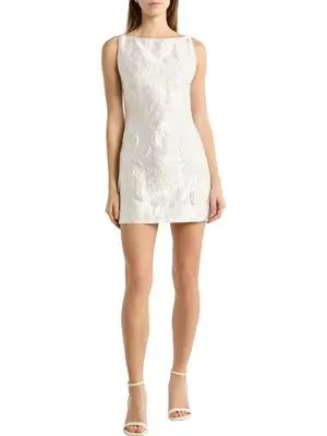 Staud Mimi Metallic Floral Brocade Dress - Botanica Ivory