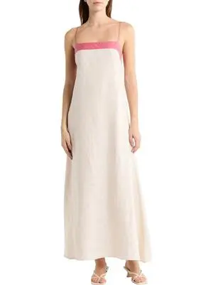 Staud Laura Linen Maxi Dress - Blush Cany