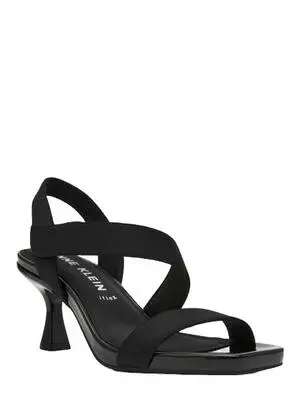Anne Klein Justin Kitten Heel Sandal - Black Stretch