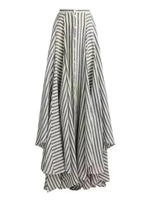 Ralph Lauren Striped A-line Skirt - White