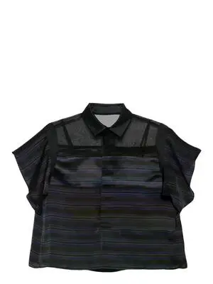 Sacai Mesh Striped Blouse - Black