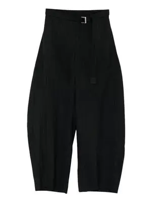 Sacai Pinstripe Buckled Trousers - Black