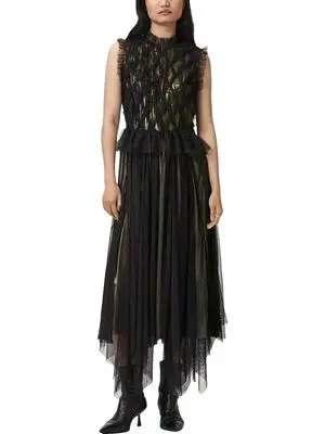 ALLSAINTS Lola Ruffled Tiered Dress - Black