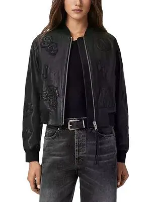 ALLSAINTS Appliquéd Bomber Jacket - Black