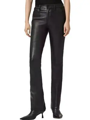 ALLSAINTS Haldan Bootcut Leather Trousers - Black