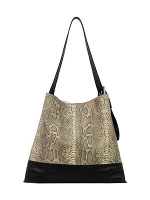 ALLSAINTS Asha Snakeskin Buckle Shoulder Bag