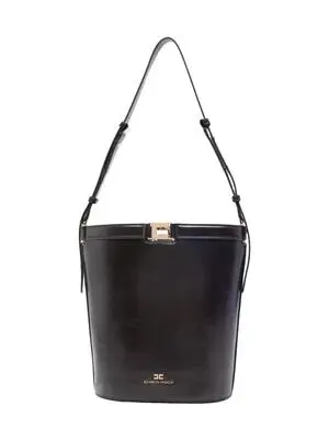 Elisabetta Franchi Naplak-effect Bucket Bag - Brown
