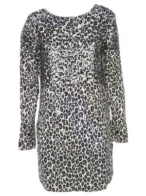 Elisabetta Franchi Sequin Leopard-print Mini Dress - Neutrals
