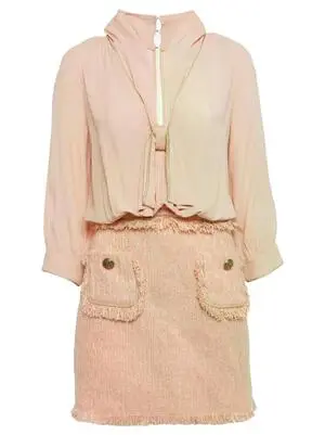 Elisabetta Franchi Tweed Midi Dress - Pink