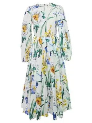 Dolce & Gabbana Floral-print Midi Dress - White