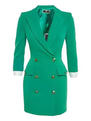 Elisabetta Franchi Buttoned Blazer Mini Dress - Green