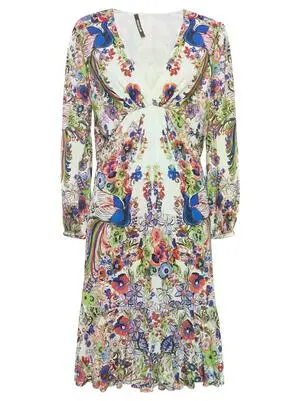 Roberto Cavalli Floral Mini Dress - White
