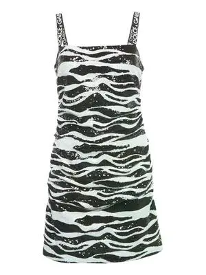 Dolce & Gabbana Sequinned Zebra-pattern Dress - Black