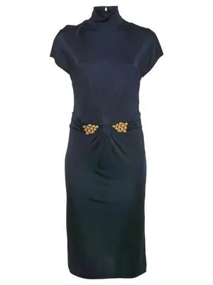 Roberto Cavalli Broach Jersey Dress - Blue