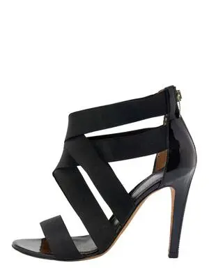 SERGIO ROSSI Patent Leather High Heel Sandals - Black