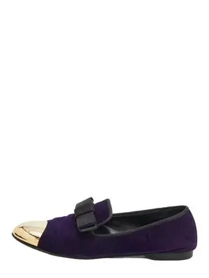 GIUSEPPE ZANOTTI Ballet Flats With Gold Tone Toecap - Purple