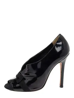 Dolce & Gabbana 105mm Bow-detail Patent Leather Peep-toe Pumps - Black