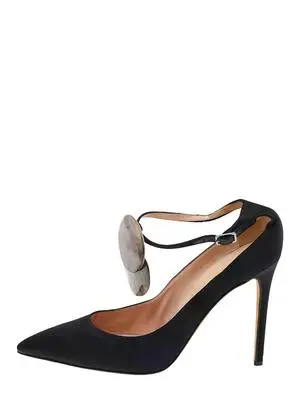SERGIO ROSSI Satin Disc-accent Stiletto Pumps - Black