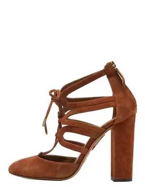 AQUAZZURA 110mm Strappy Block-Heel Pumps