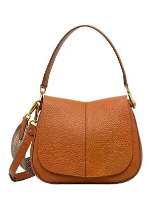 GIANNI CHIARINI Helena Round Flap Satchel - Brown