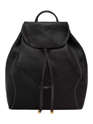 GIANNI CHIARINI Leather Drawstring Backpack - Black