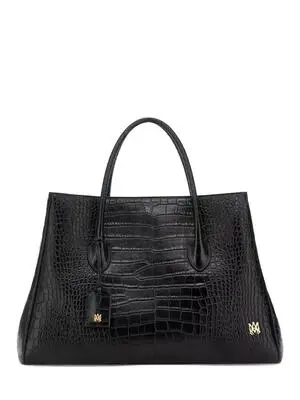 Amiri Croc-embossed Leather Tote Bag - Black