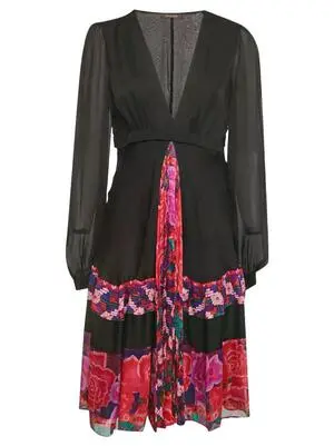 Roberto Cavalli Floral-print Midi Dress - Black