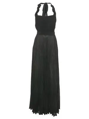 Elisabetta Franchi Plisse Halter Dress - Black