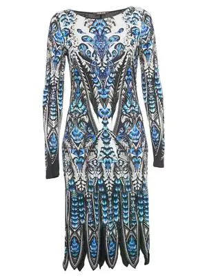 Roberto Cavalli Vintage Printed Jersey Midi Dress - Blue