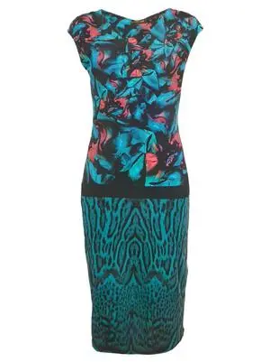 Roberto Cavalli Printed Jersey Midi Dress - Blue