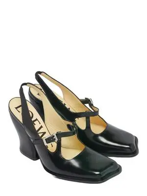 Loewe Leather Square-toe Pumps - Black