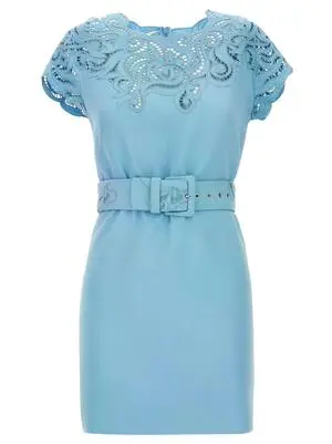 Ermanno Scervino Embroidered Mini Dress - Blue