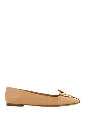 FERRAGAMO Gancini-strap Ballet Flats - Neutrals