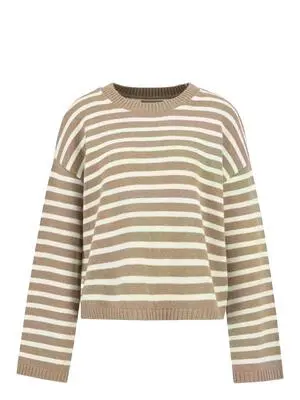 Barbour Striped Crew Neck Sweater Brown