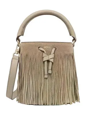 BOSS Lenah Fringed Bucket Bag - Neutrals