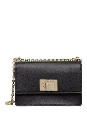 Furla Chain Lock Mini Shoulder Bag - Black
