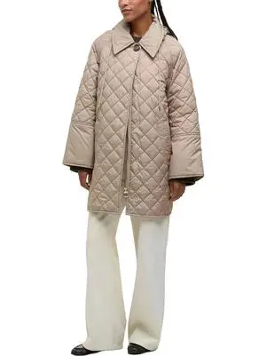 Barbour Cara Quilted Hooded Coat Neutrals