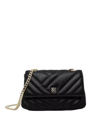Hugo Chevron-quilted Crossbody Bag - Black