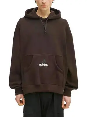 Adidas Logo Hooded Sweatshirt - Brown