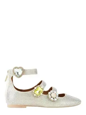 Kurt Geiger Embellished Strap Ballet Flats - Silver