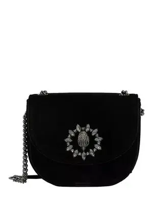 Kurt Geiger Velvet Shoulder Bag - Black